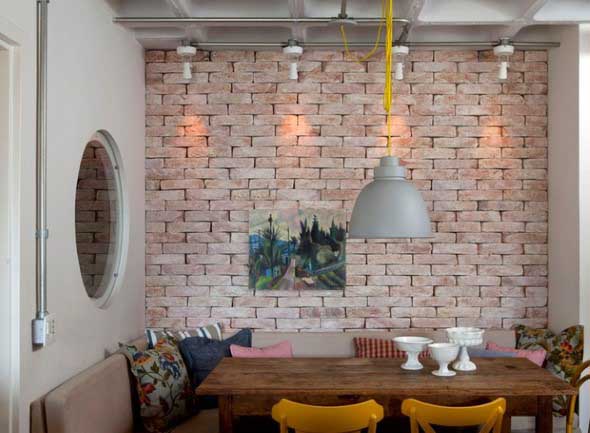 Paredes sem reboco na decoração