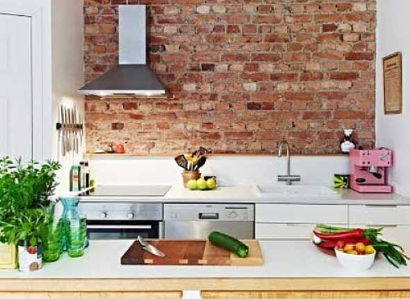 Paredes sem reboco na decoração