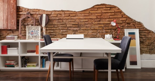 Paredes sem reboco na decoração