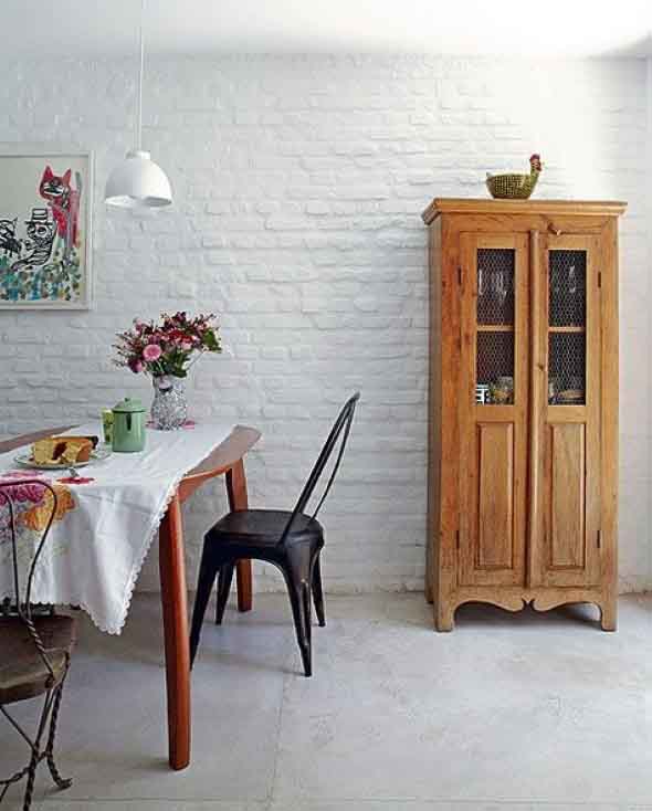 Paredes sem reboco na decoração