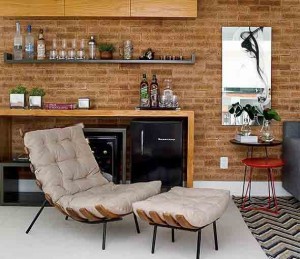 Paredes sem reboco na decoração